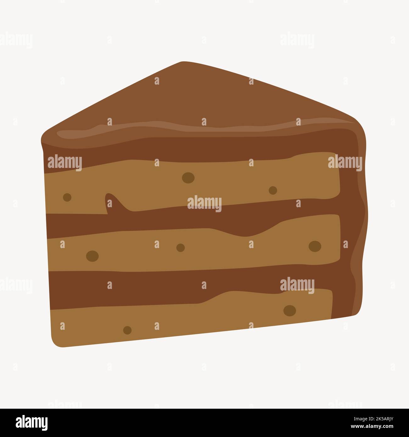 Chocolate cake slice collage element, cute illustration vector Stock ...