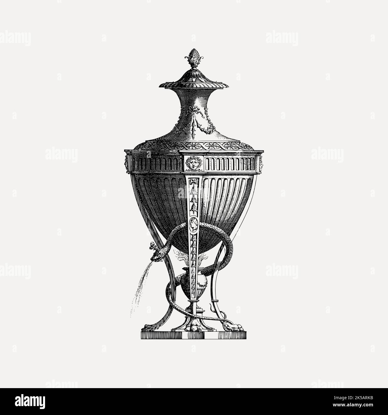 Snake venom vase collage element, drawing illustration vector Stock ...