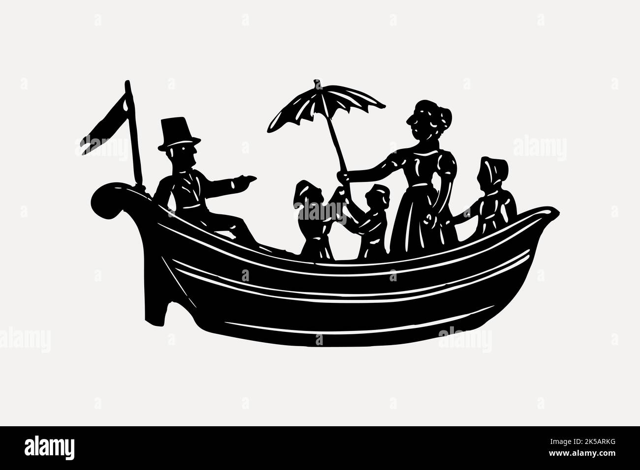 People on boat collage element, drawing illustration vector Stock ...