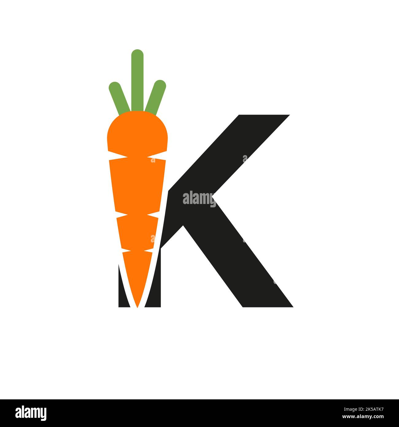 Initial Letter K Carrot Icon Design Vector Template. Carrot Logo Based ...