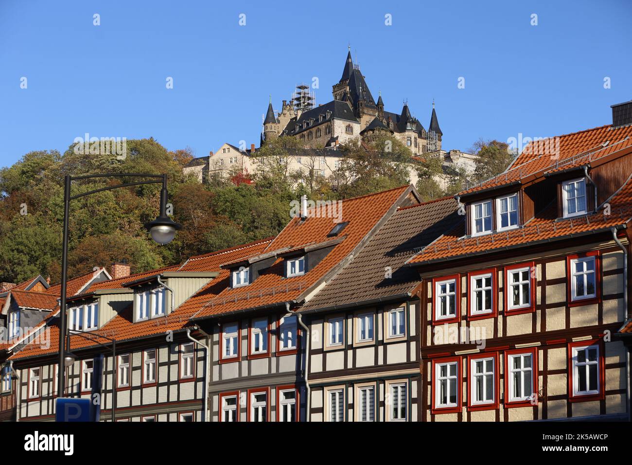 06 October 2022, Saxony-Anhalt, Wernigerode: View of Wernigerode Castle ...