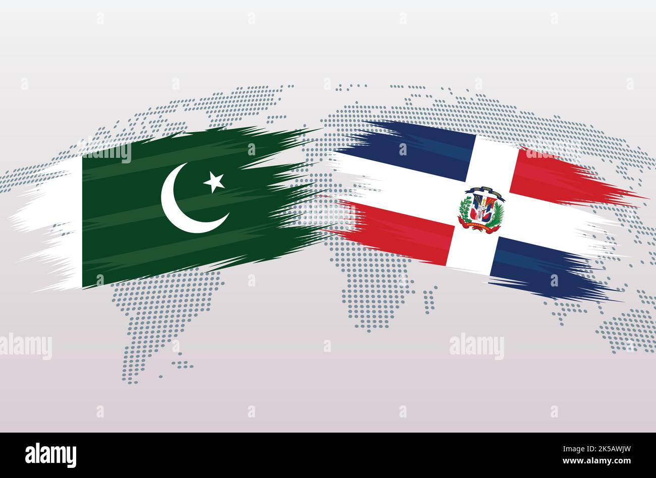 Pakistan VS Dominican Republic flags. Islamic Republic of Pakistan VS ...