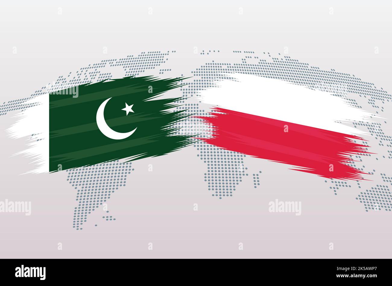 Pakistan VS Poland flags. Islamic Republic of Pakistan VS Poland flags ...