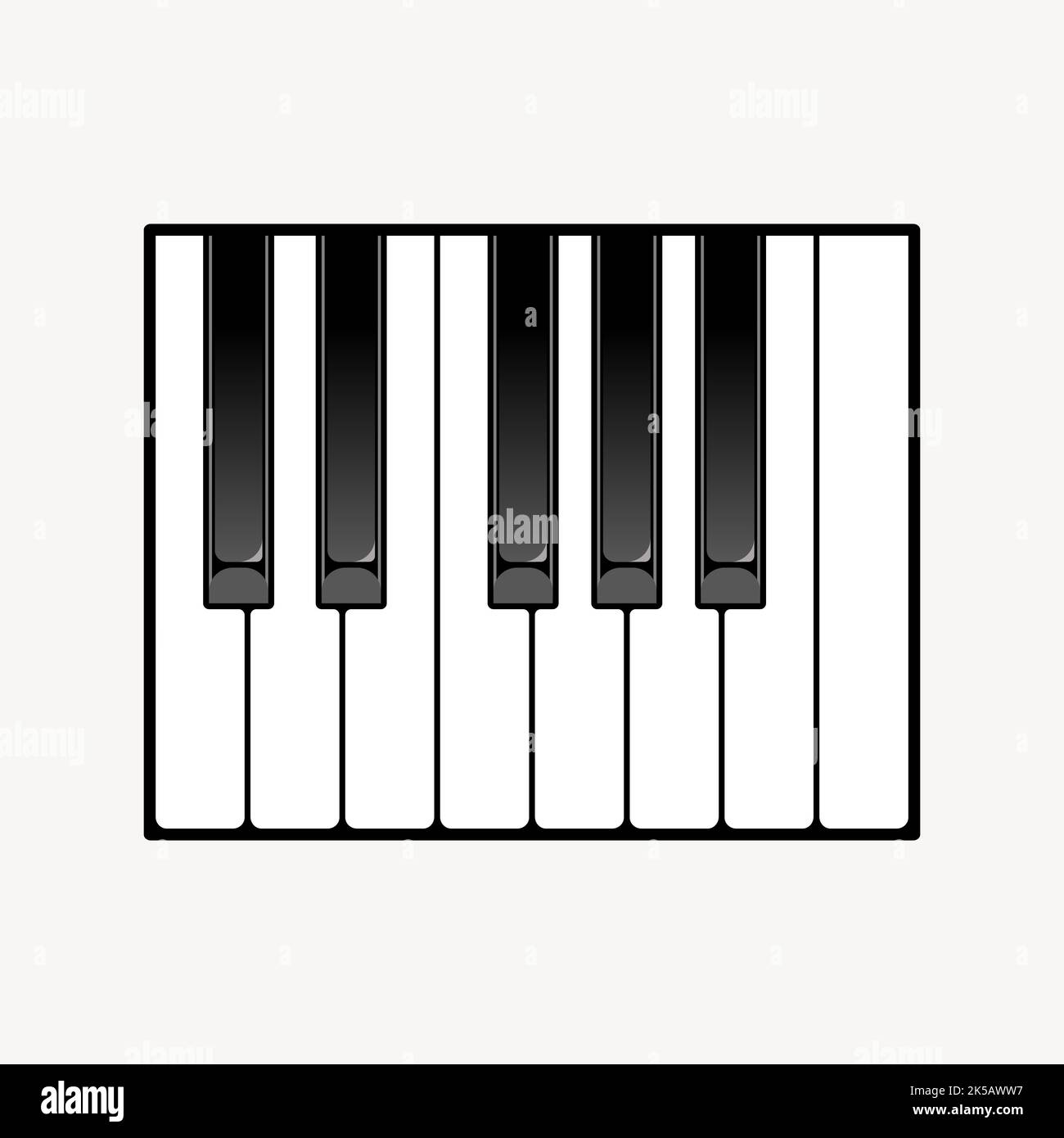 Keyboard, musical instrument collage element, cute illustration vector ...