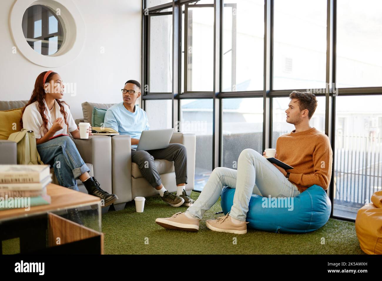 Advertising, creative and business people in communication with ...