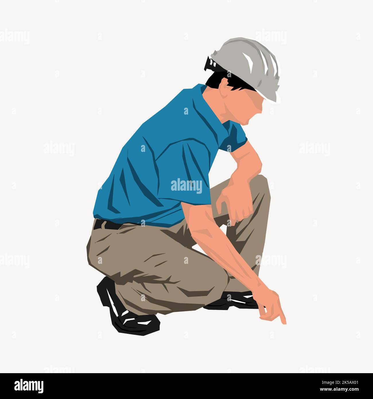 Engineer collage element, cute illustration vector Stock Vector Image ...