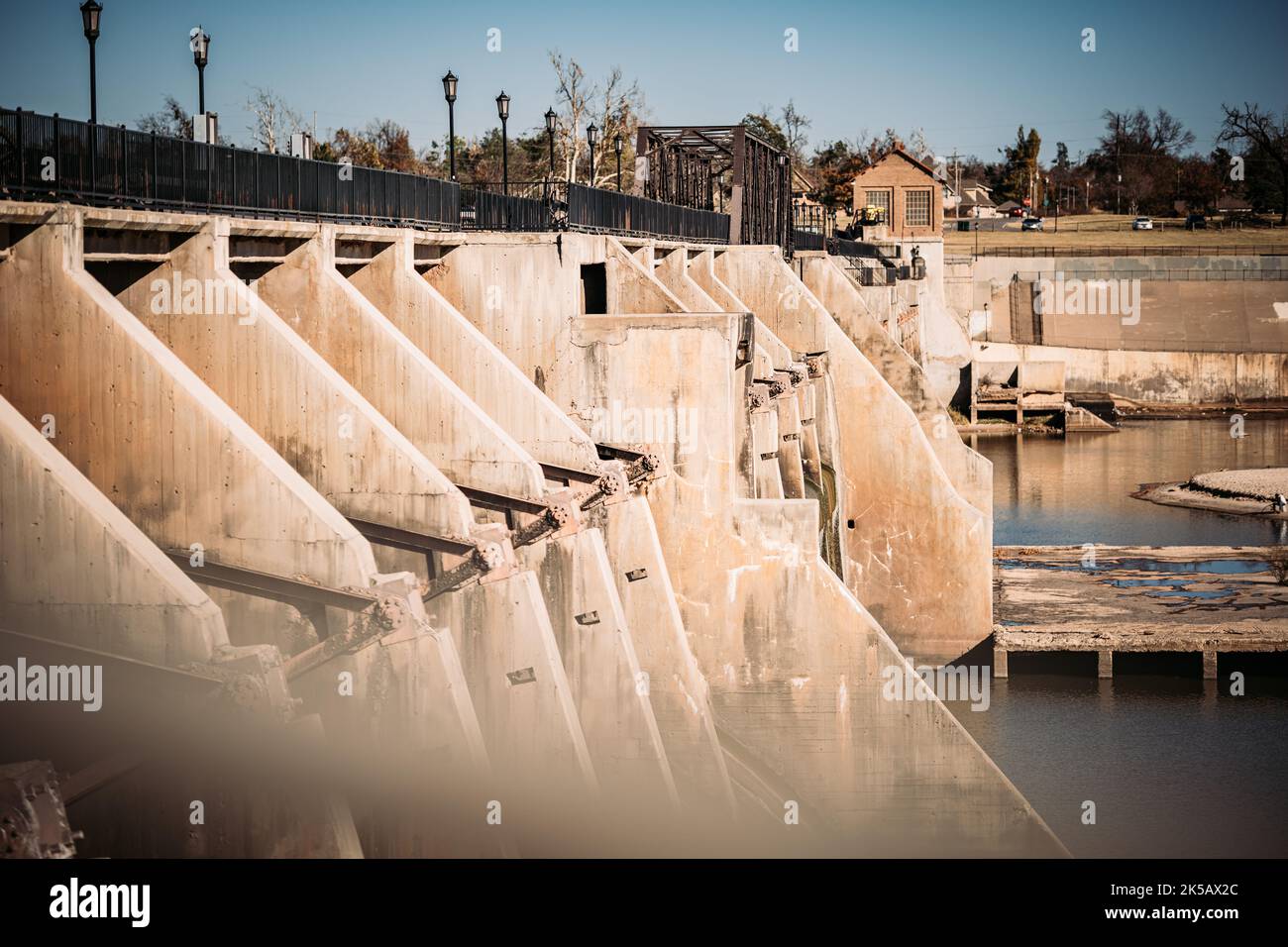 The Overholser Dam on the North Canadian River in Oklahoma Stock Photo ...