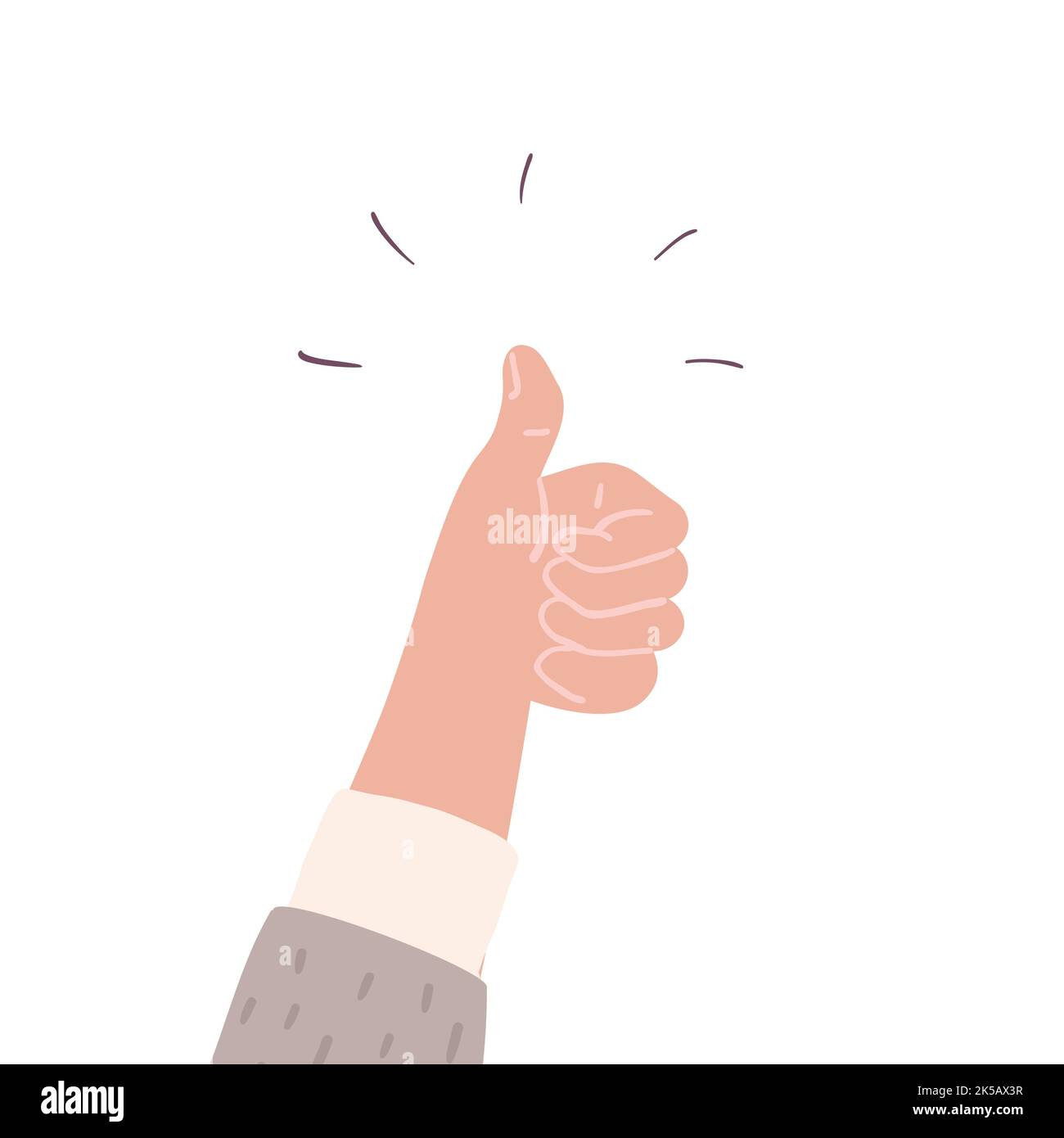 Hand with thumbs up. Good feedback. Vector like or positive comment ...
