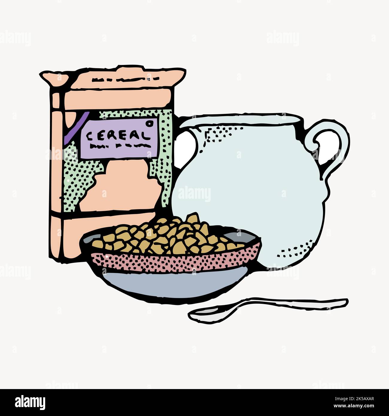 Cereal collage element, cute illustration vector Stock Vector Image ...