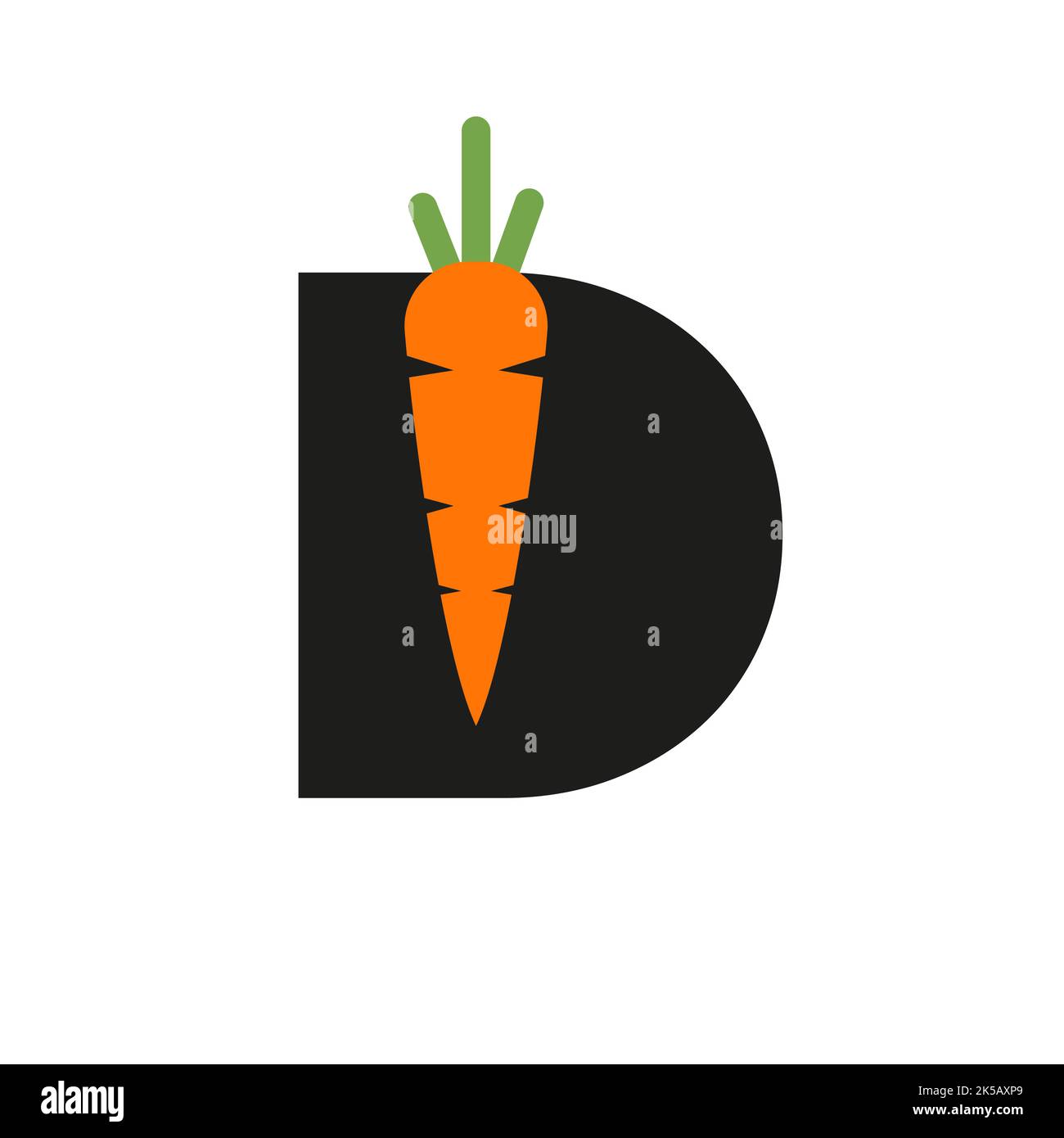 Initial Letter D Carrot Icon Design Vector Template. Carrot Logo Based ...