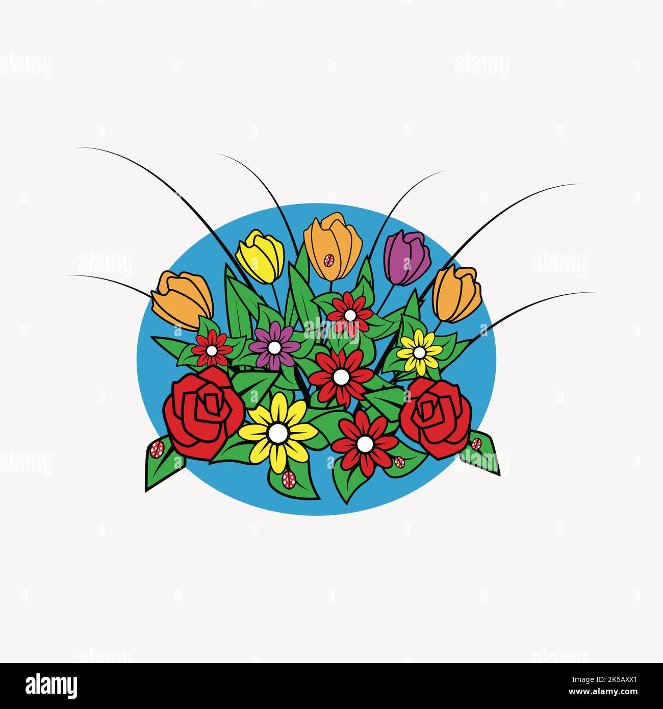 Flowers collage element, cute illustration vector Stock Vector Image ...