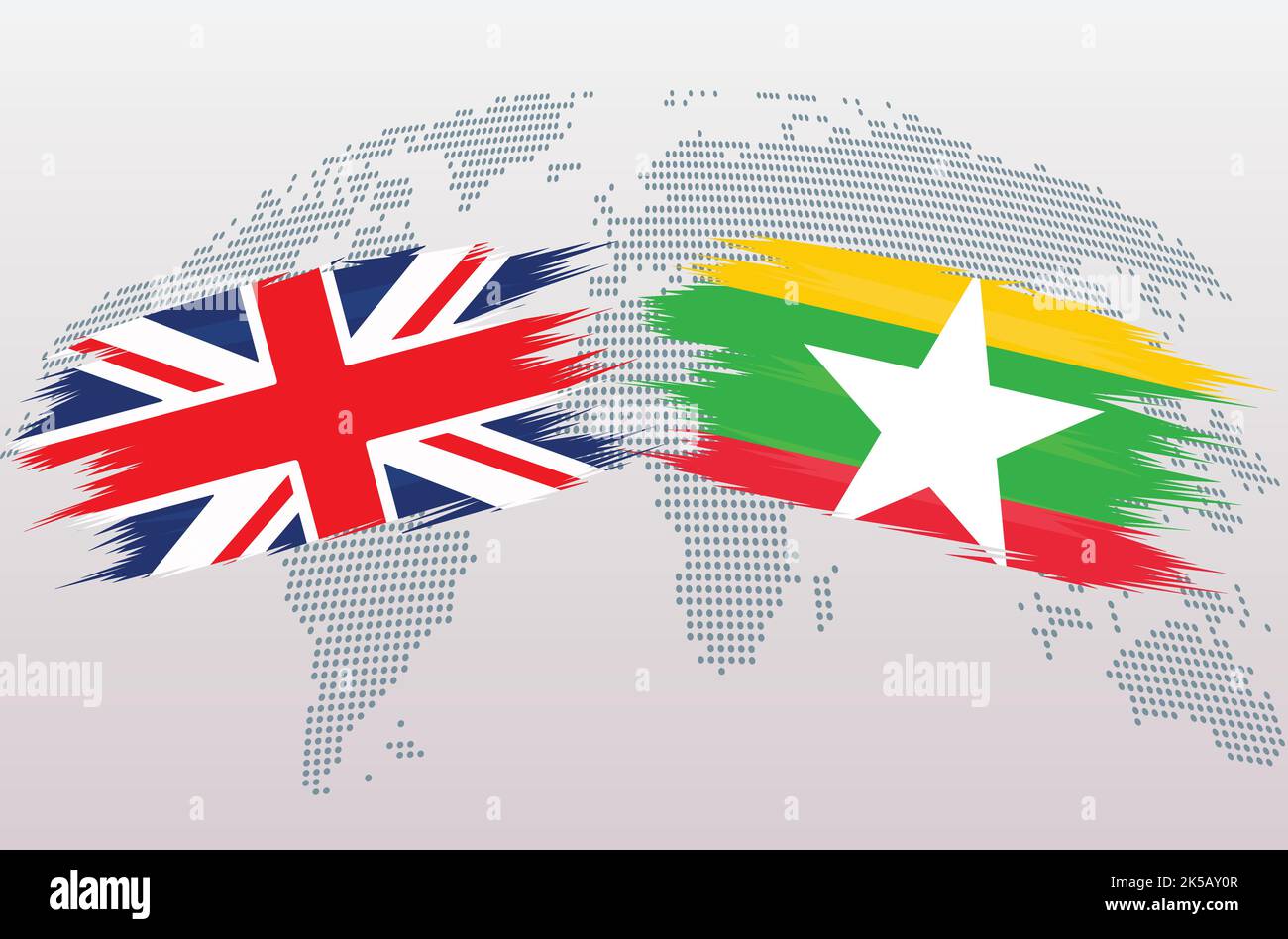 UK Great Britain and Myanmar Burma flags. The United Kingdom Myanmar ...