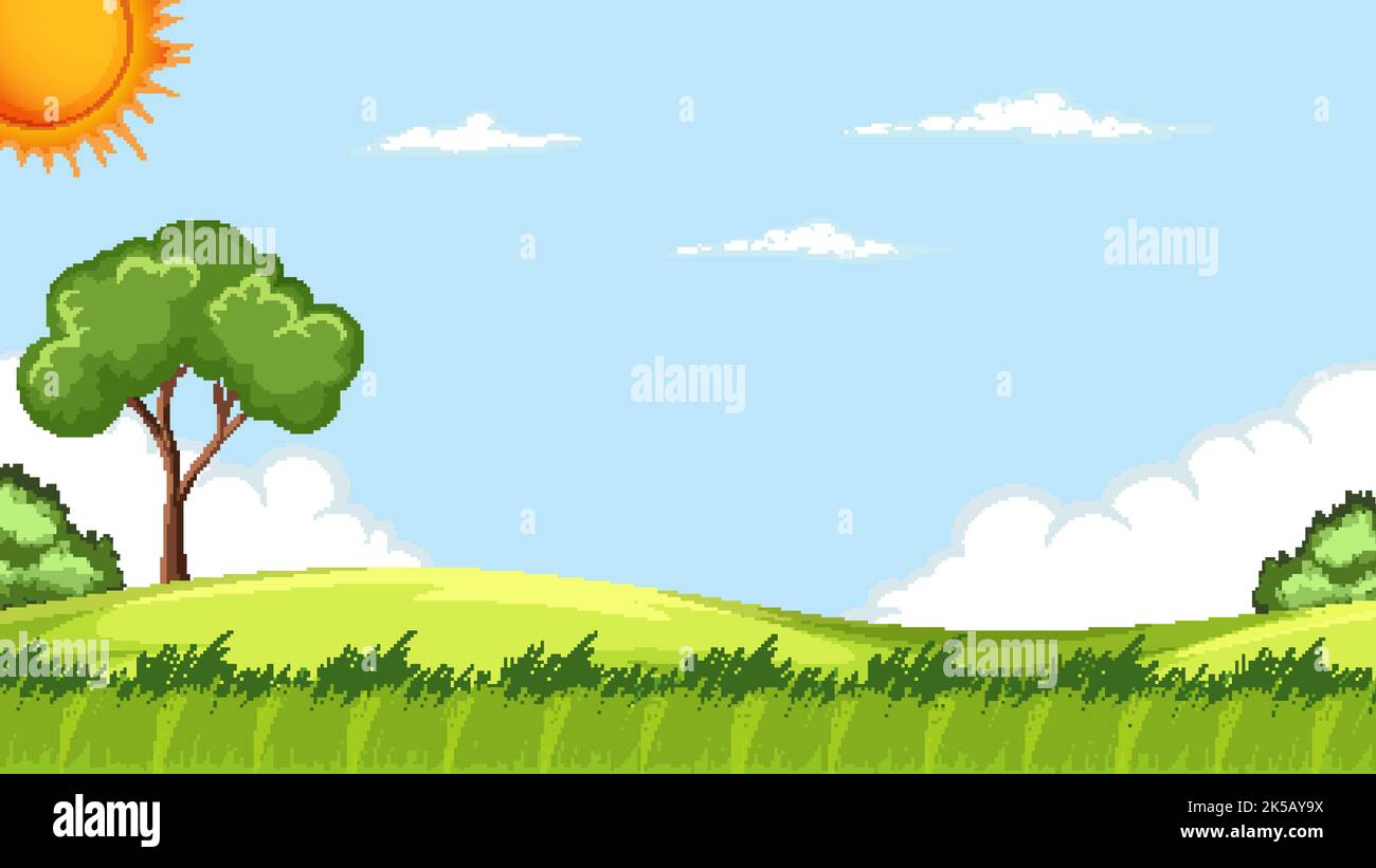 Meadow landscape background vector illustration Stock Vector Image ...