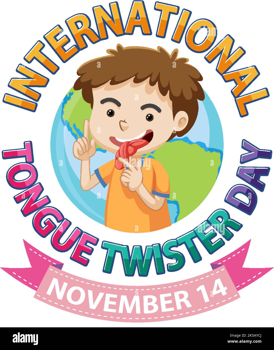 International Tongue Twister Day Banner Design illustration Stock ...