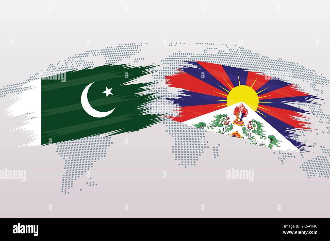 Pakistan VS Tibet flags. Islamic Republic of Pakistan VS Tibet flags ...