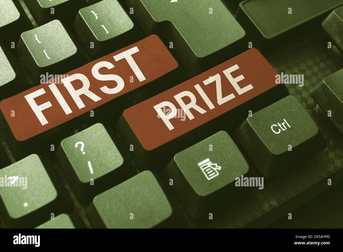 Inspiration showing sign First Prize. Word Written on most coveted ...