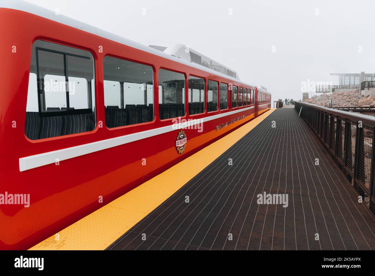 The Broadmoor Manitou and Pikes Peak Cog Railway on platform station ...