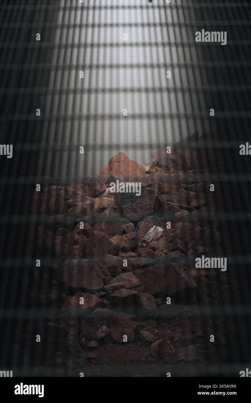 Big stones of pikes peak inside the metal train floor Colorado ...