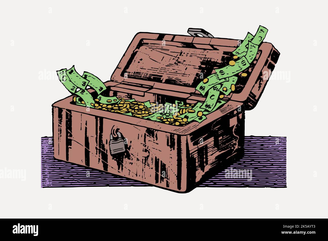 Treasure collage element, drawing illustration vector Stock Vector ...