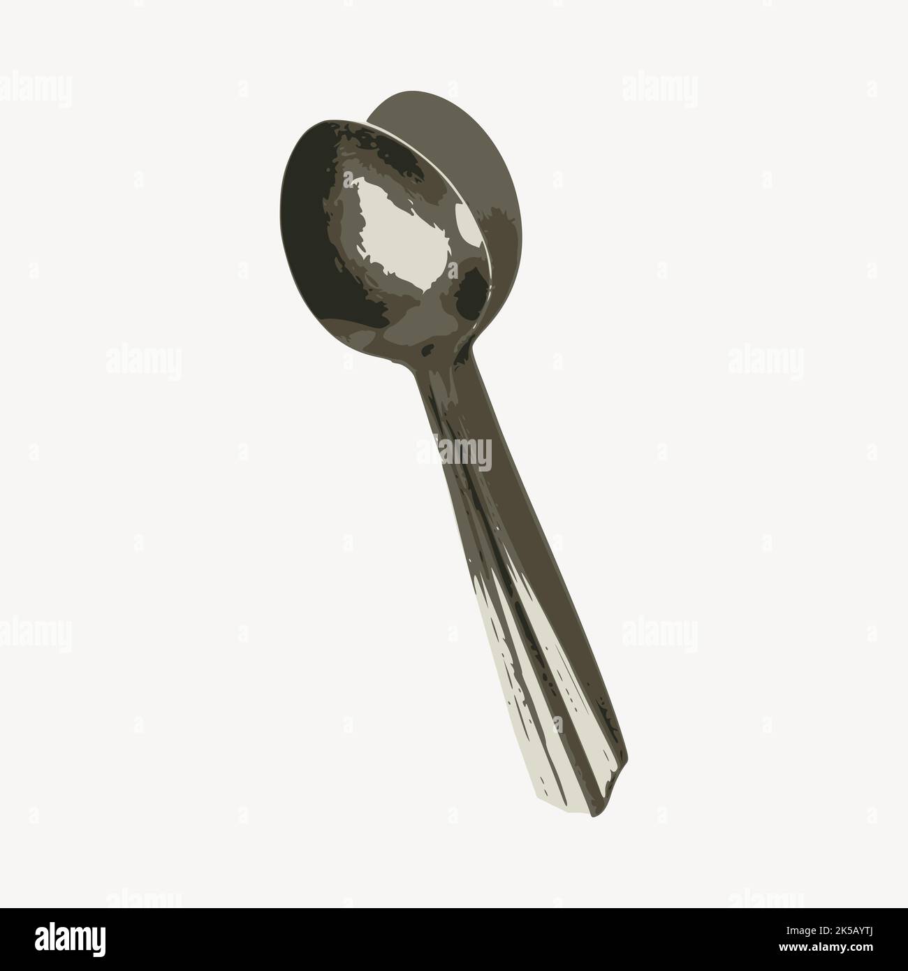 Spoon collage element, cute illustration vector Stock Vector Image ...