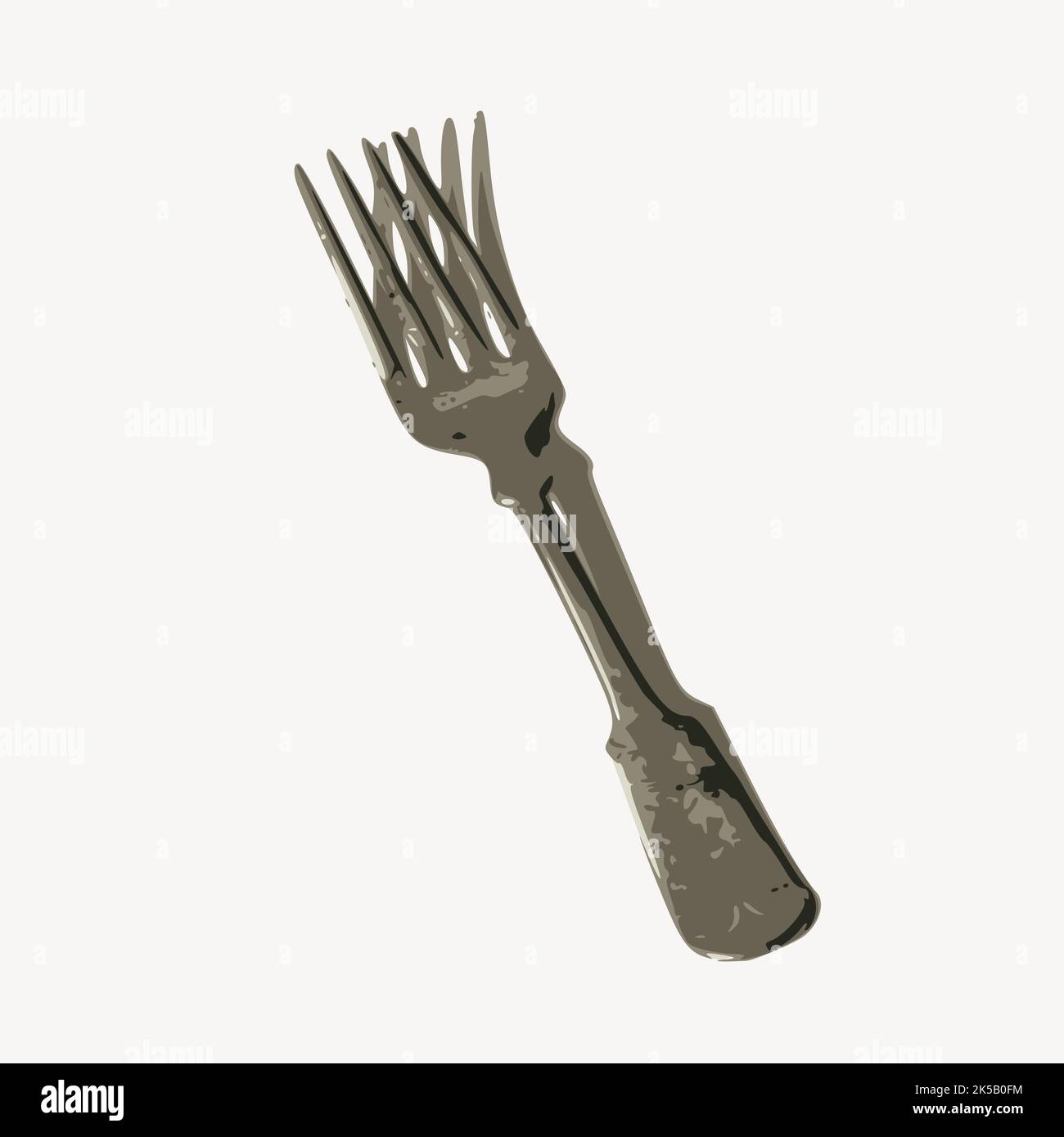 Fork collage element, cute illustration vector Stock Vector Image & Art ...