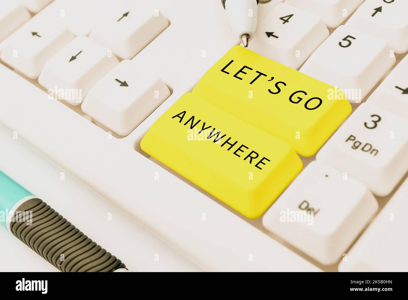 Conceptual caption Lets Go Anywhere. Business idea visit new places to ...