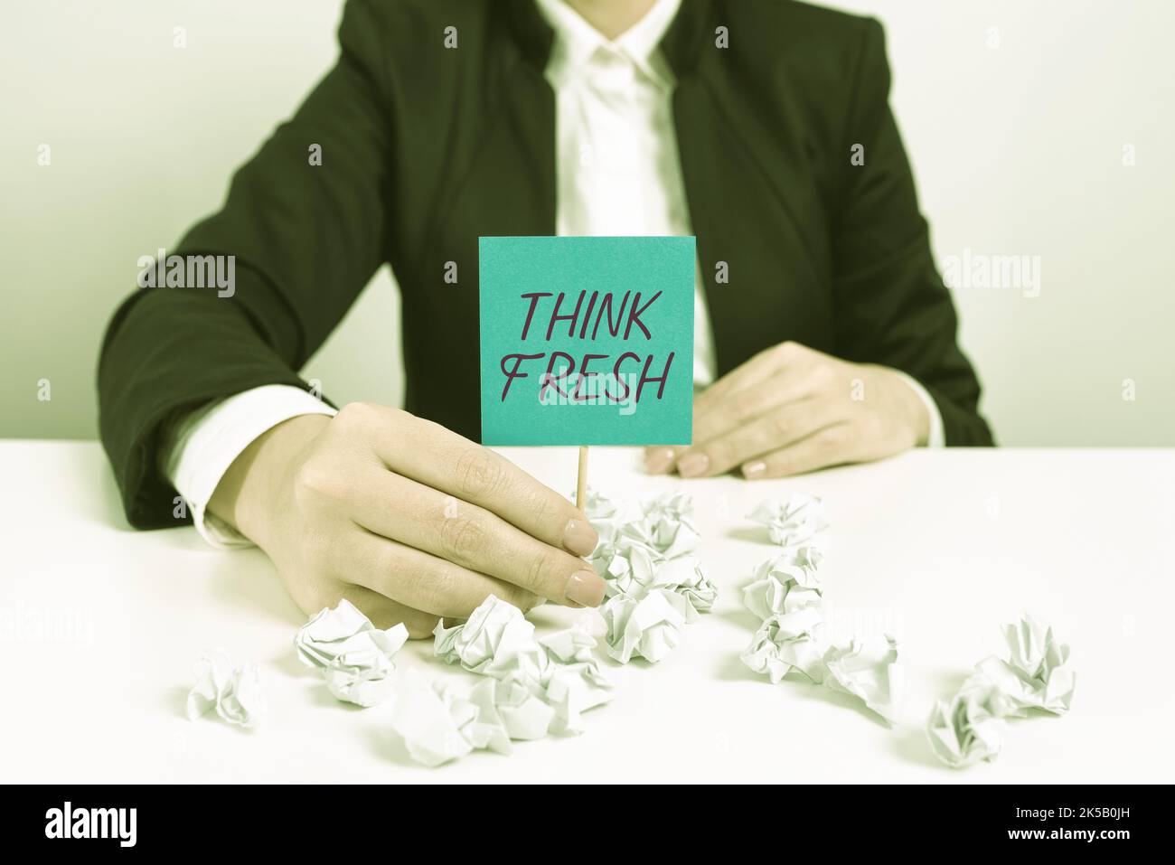 Inspiration showing sign Think Fresh. Business idea a new perspective ...