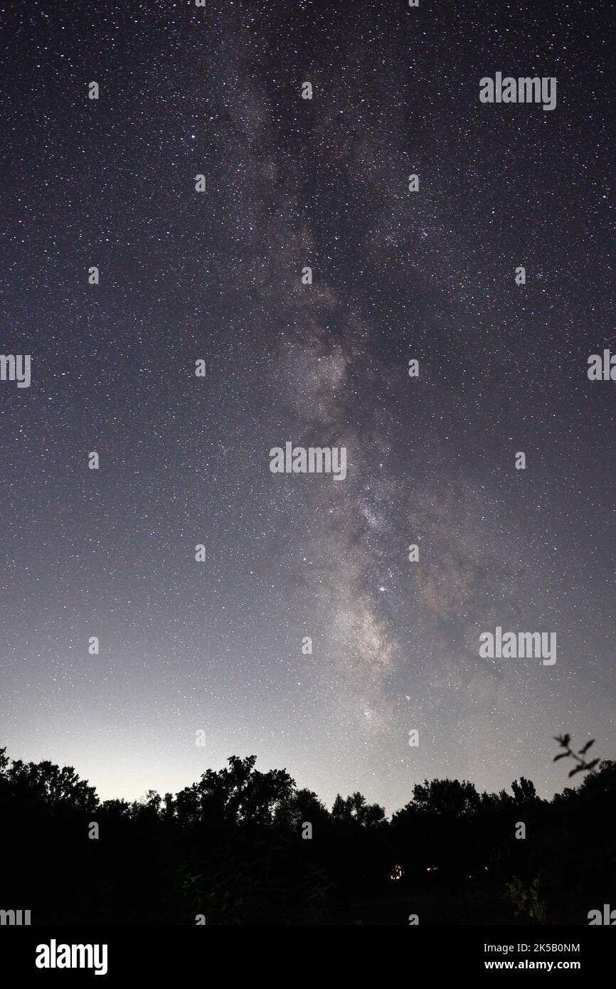 A vertical shot of the Milky Way galaxy in a beautiful night sky Stock ...
