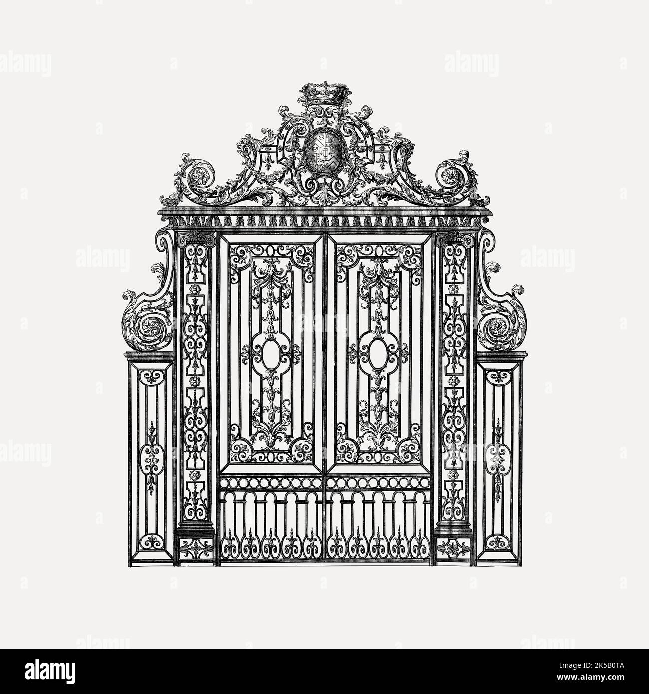 Antique gate collage element, drawing illustration vector Stock Vector ...