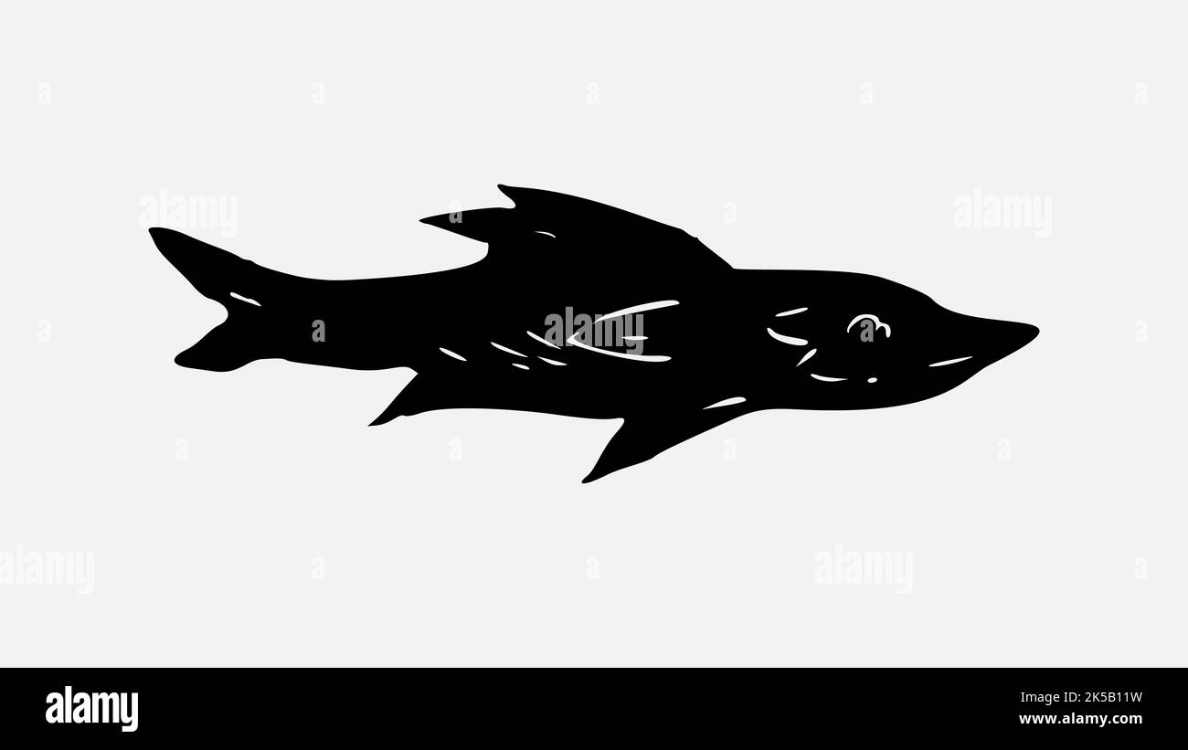 Fish collage element, drawing illustration vector Stock Vector Image ...