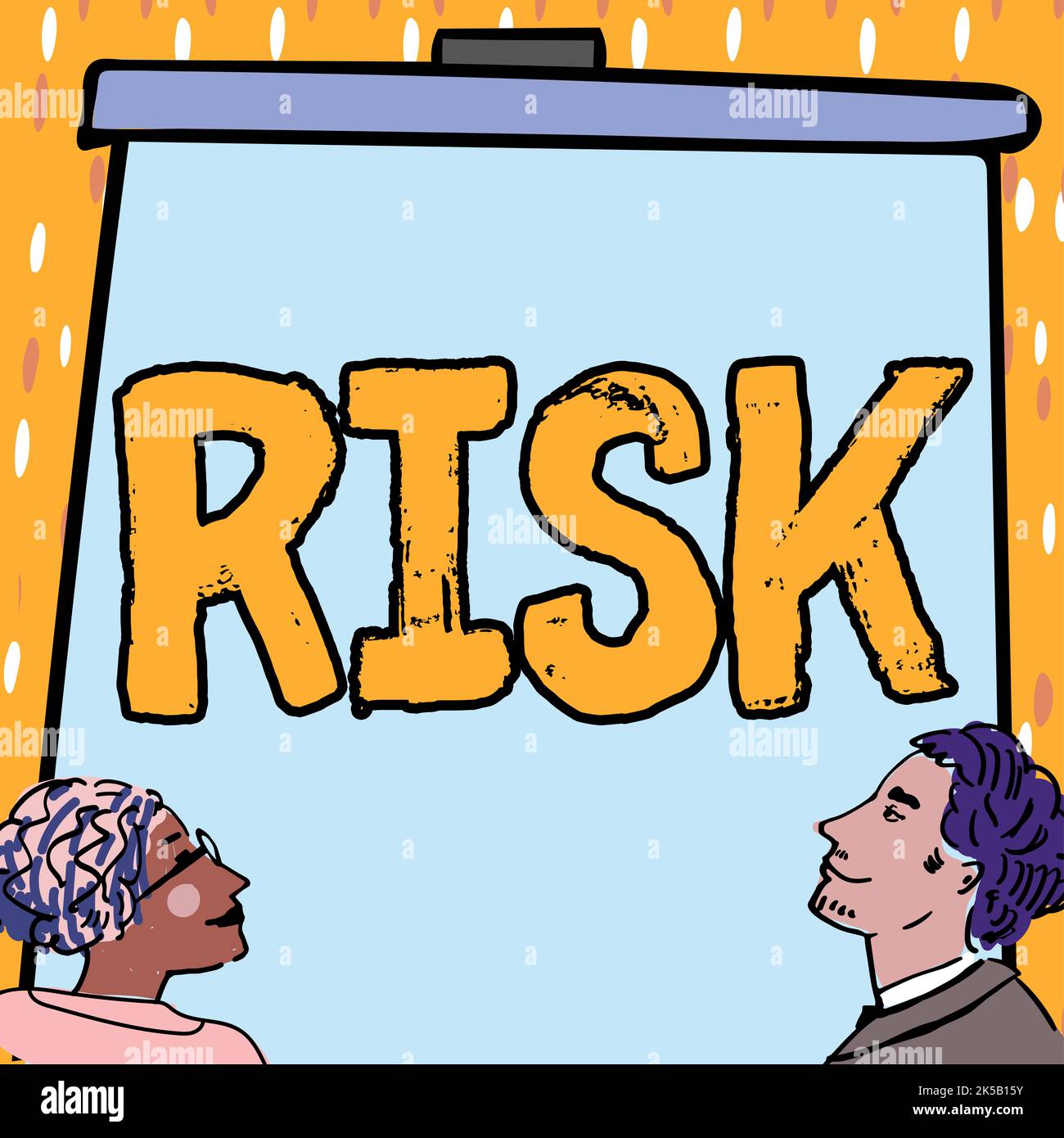 Sign displaying Risk. Business overview implies future uncertainty ...