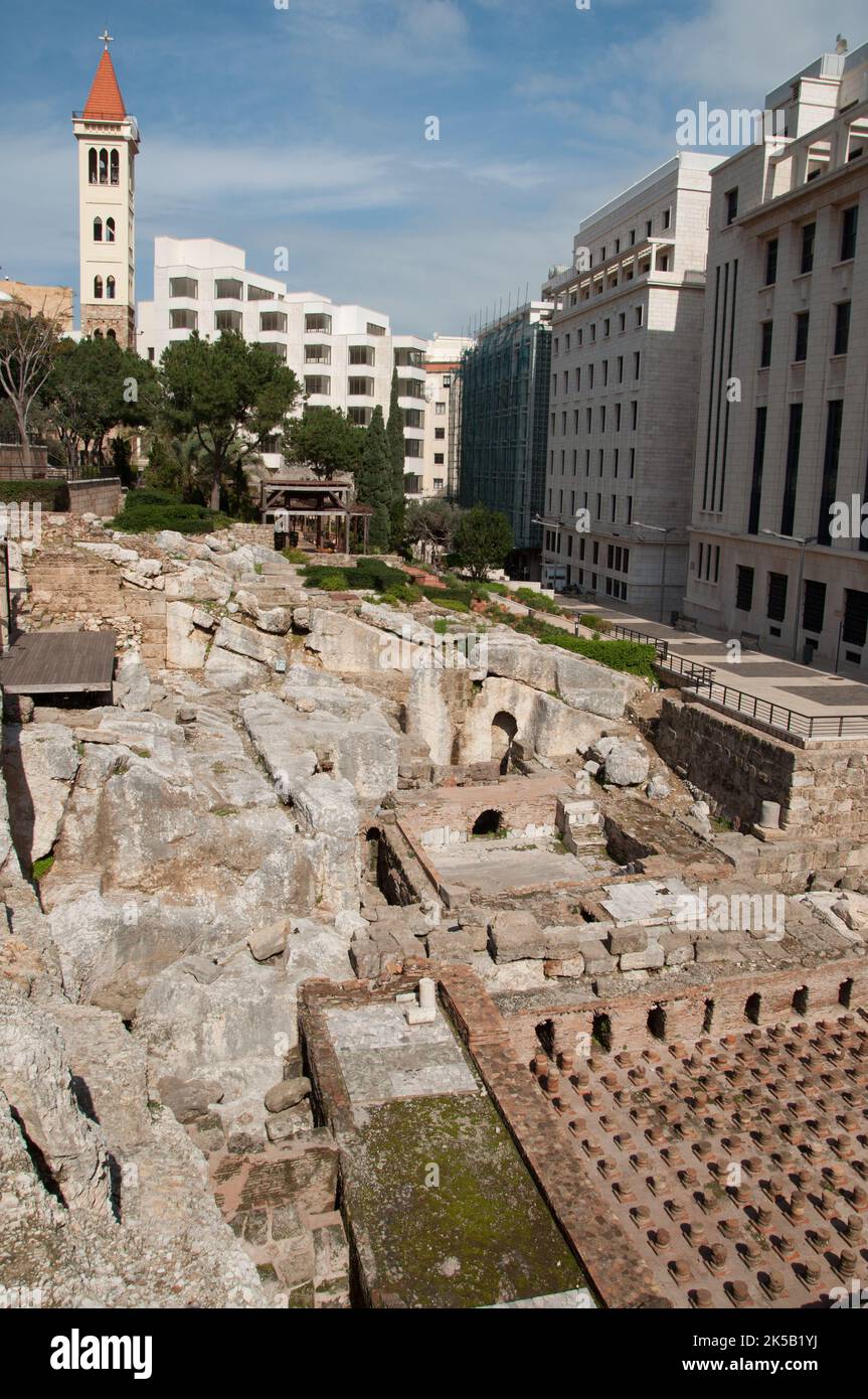 Roman baths, Roman Remains, Beirut, Lebanon, Middle East Stock Photo ...