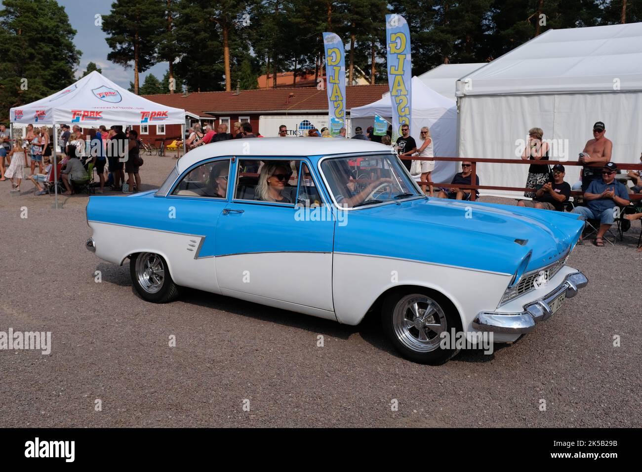 A blue Ford Taunus P2 vintage car Stock Photo - Alamy