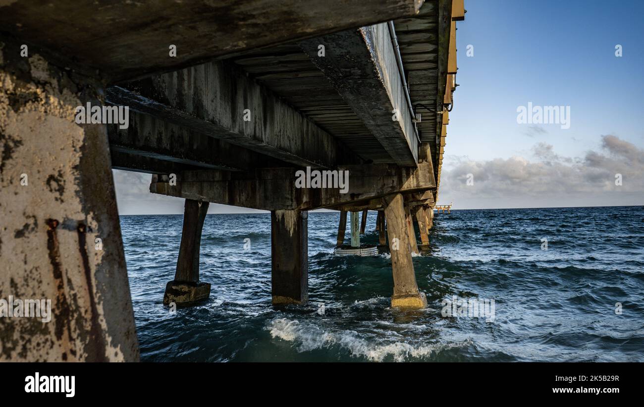 A landscape shot of the Pompano Beach Pier in Broward County ,Florida ...