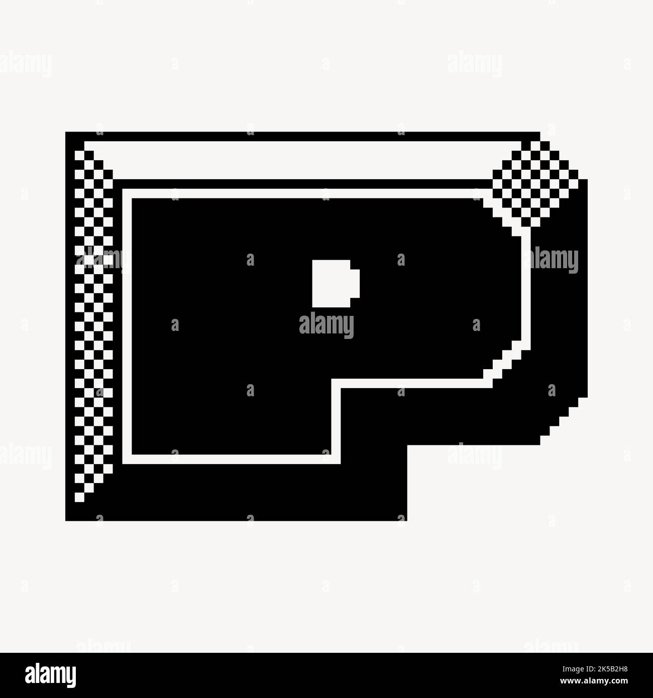P letter clipart, 8-bit font illustration vector Stock Vector Image ...