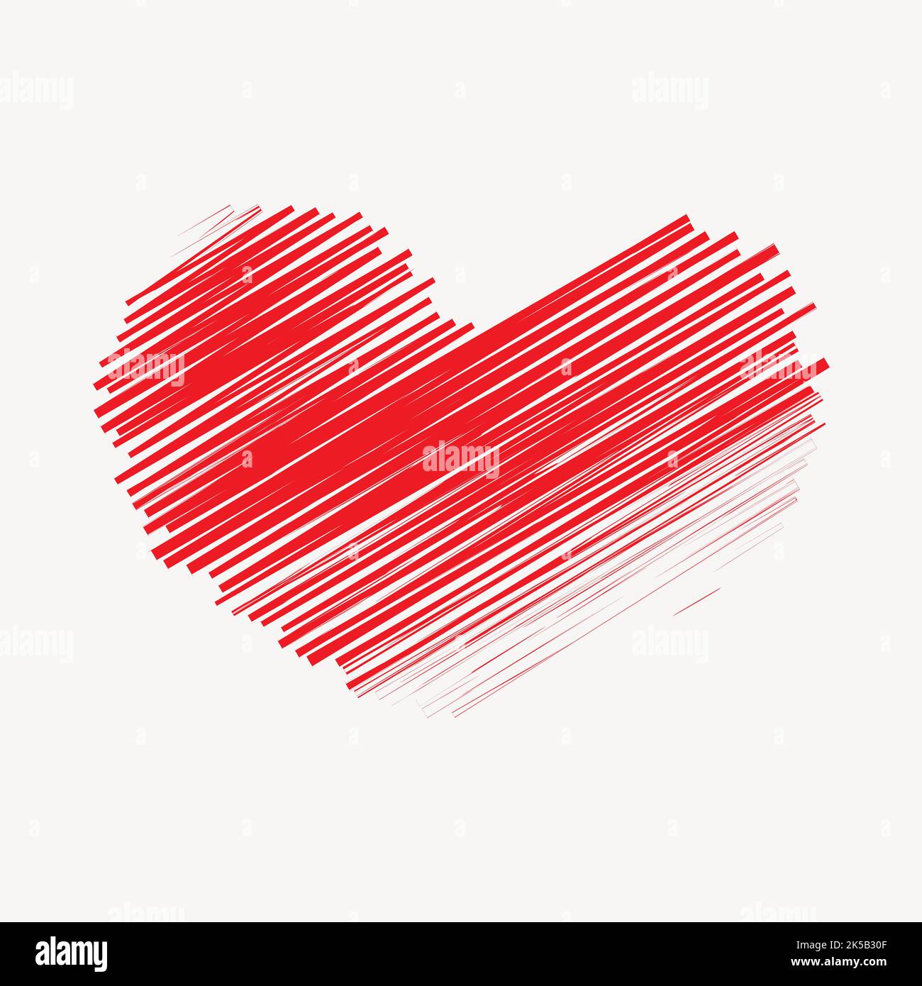 Scribbled heart clipart, Valentine's illustration vector Stock Vector ...