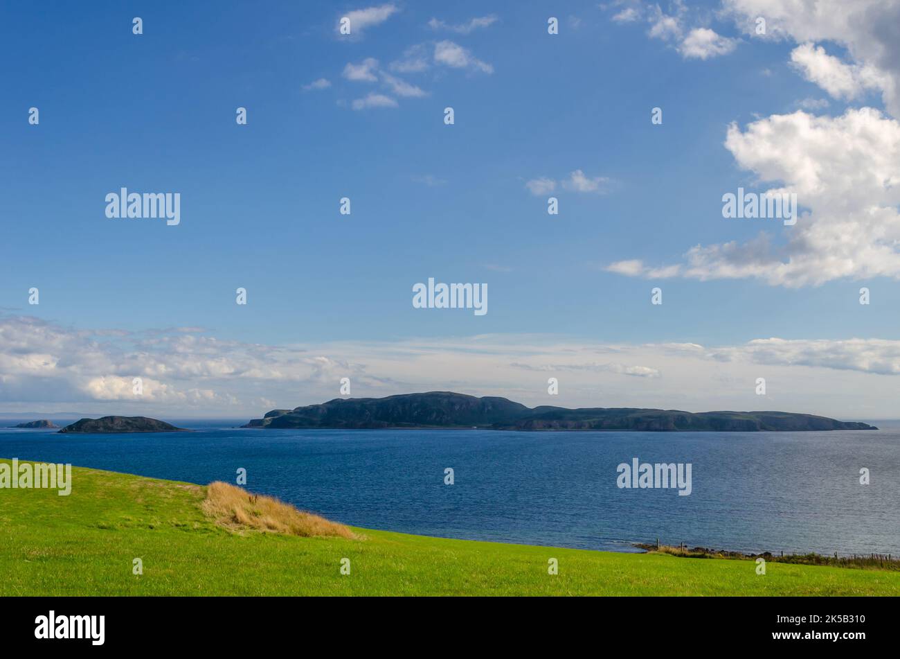 Sanda Island and Sheep Island from Southend near the Mull of Kintyre ...