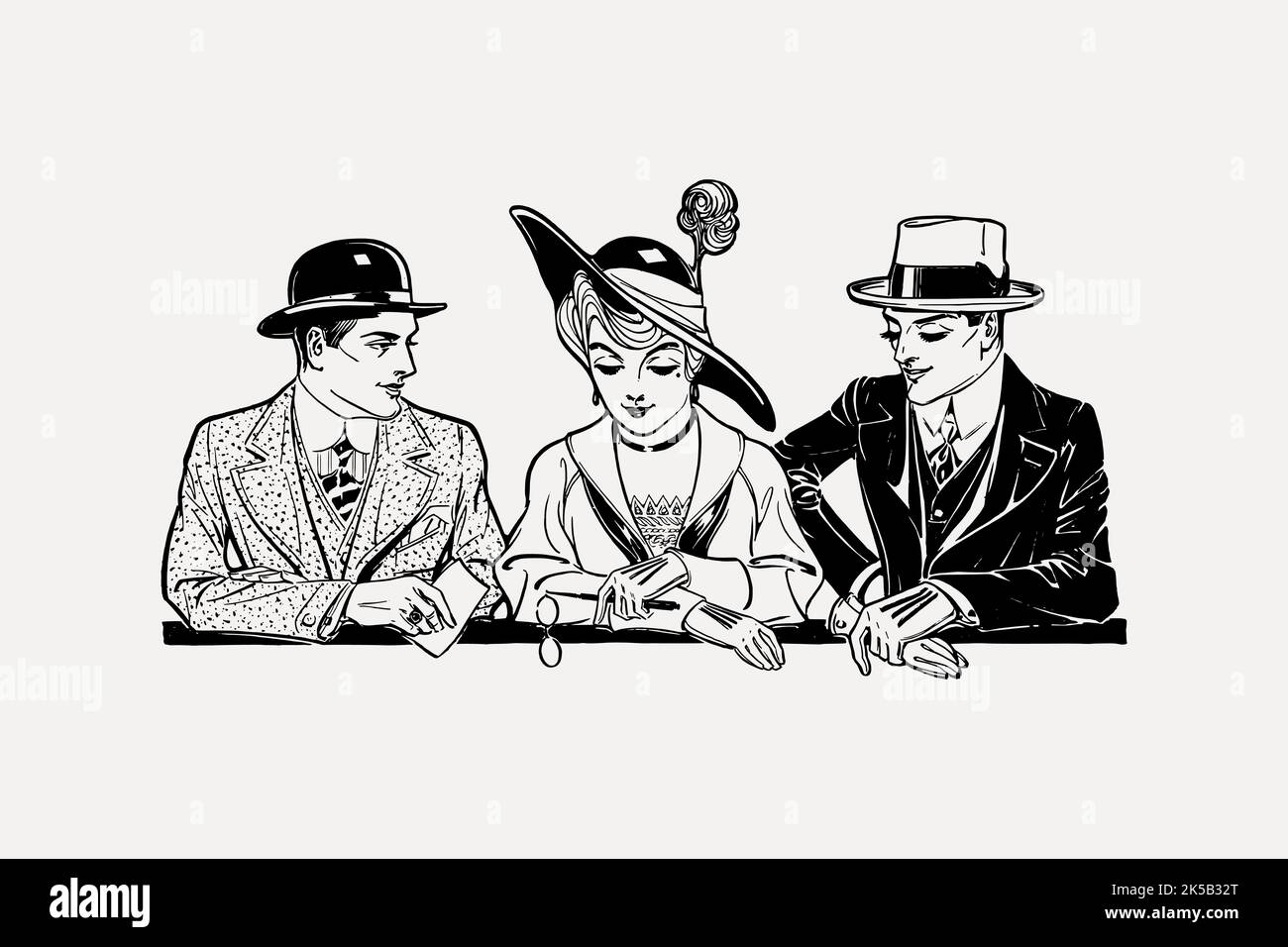 Men & woman collage element, drawing illustration vector Stock Vector ...