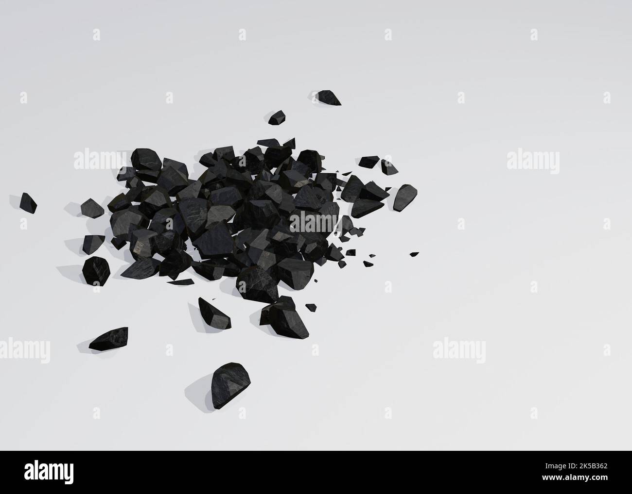 3d render of isolated pile of black coal for energy concept Stock Photo ...