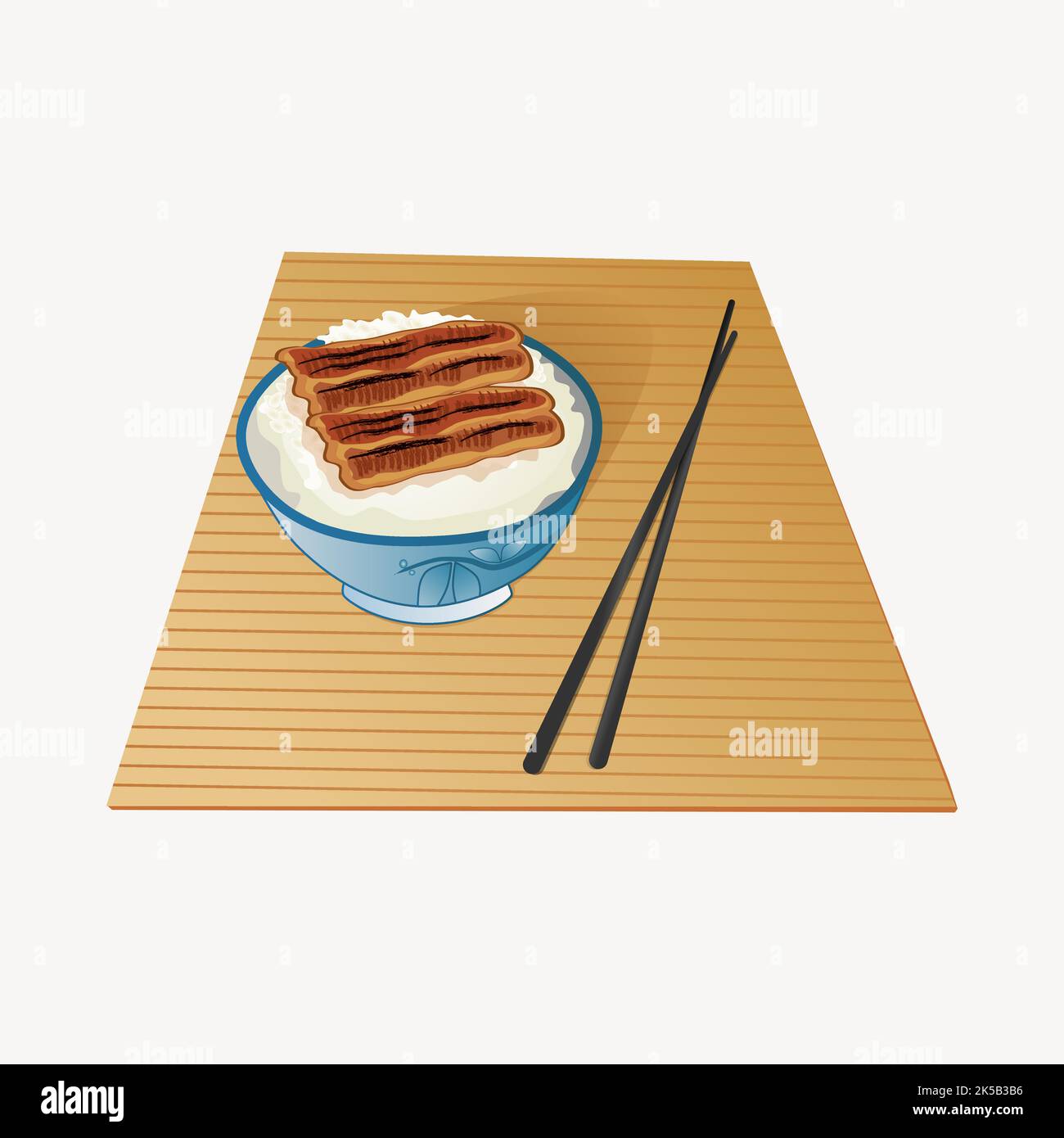 Unagi don clipart, Asian food illustration vector Stock Vector Image ...