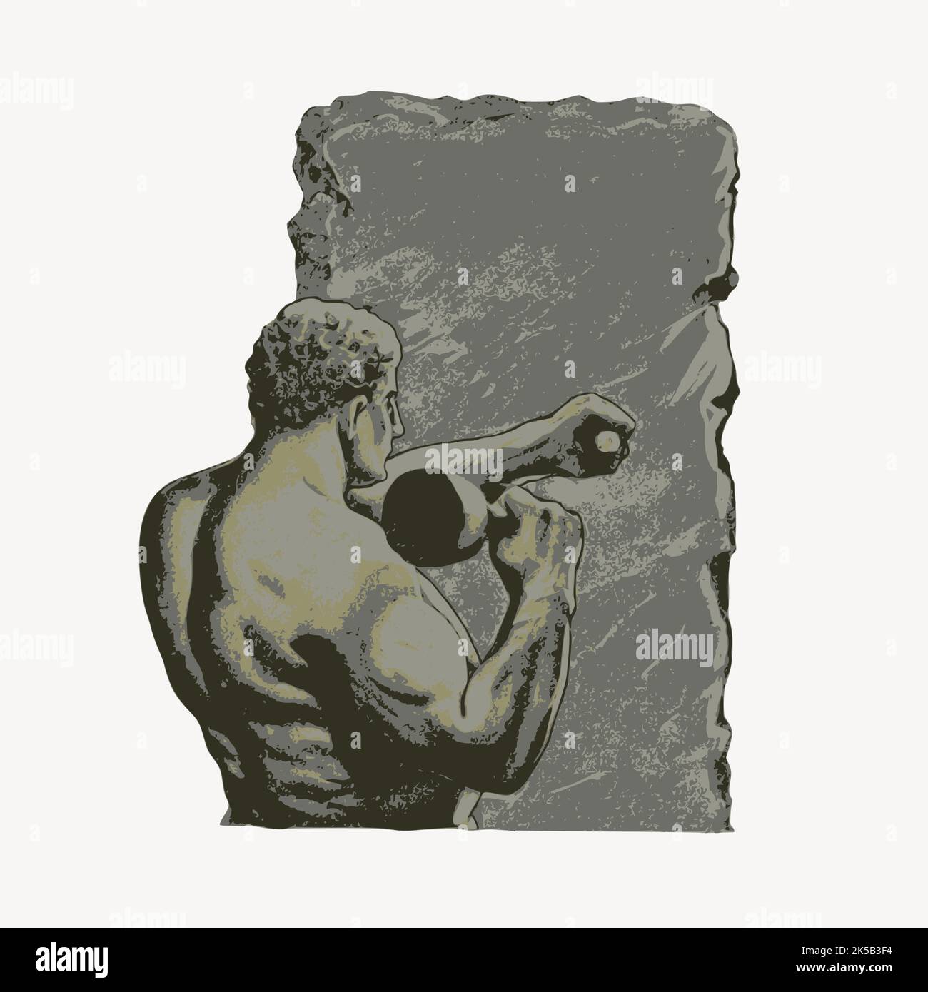 Man carving stone clipart, handicraft illustration vector Stock Vector ...