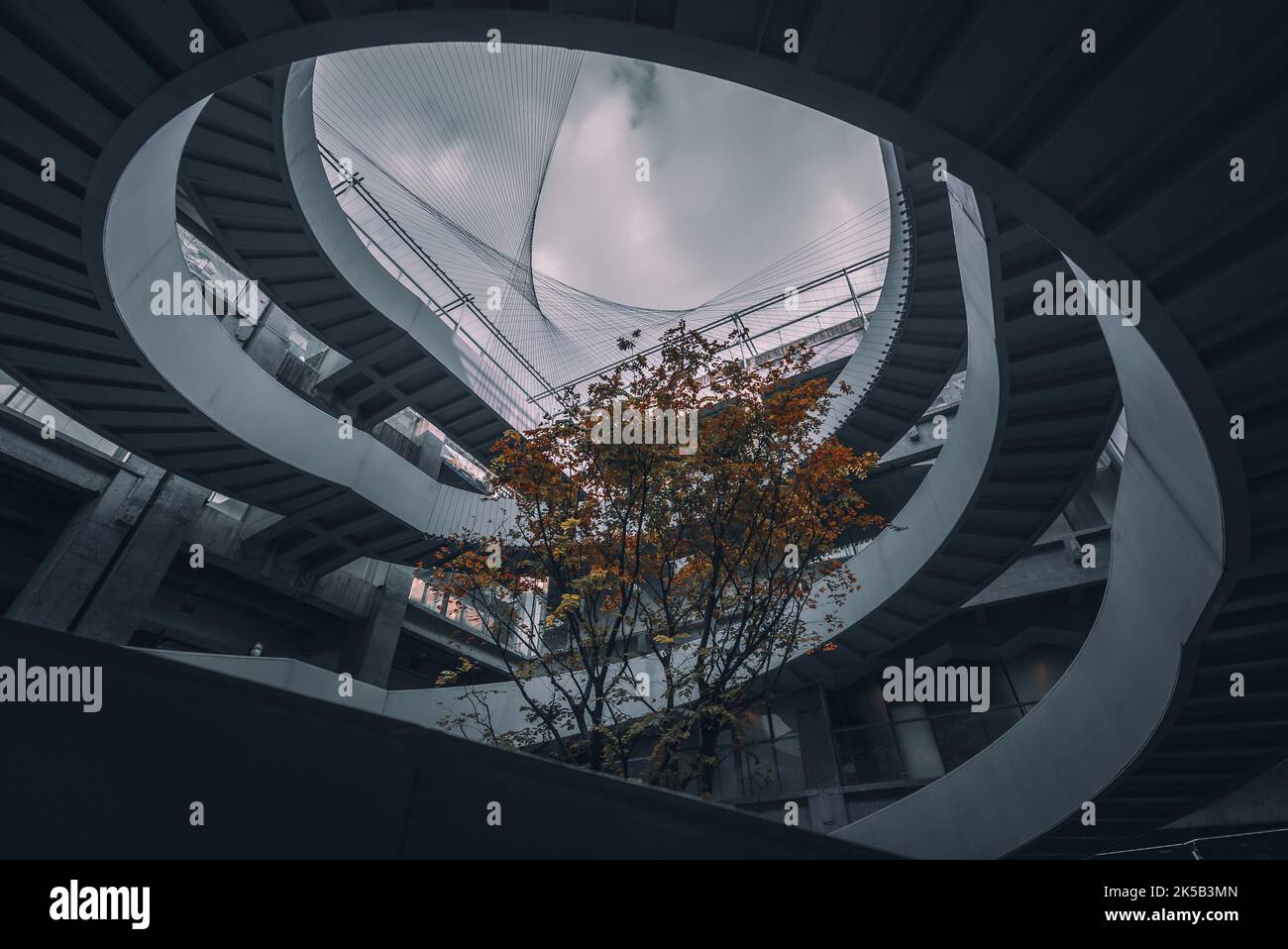 The futuristic architecture of a circular stairway Stock Photo - Alamy