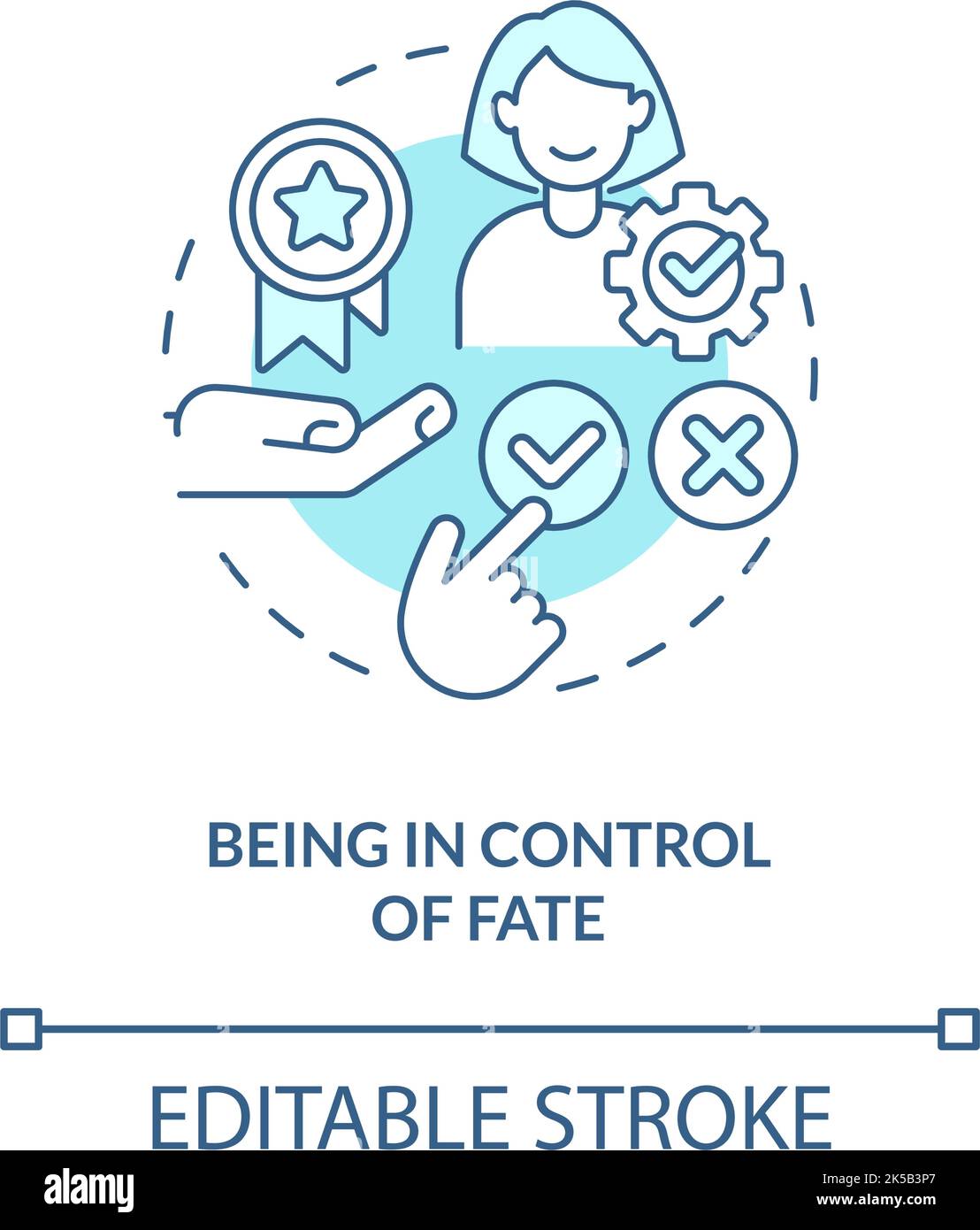 Being in control of fate turquoise concept icon Stock Vector Image ...