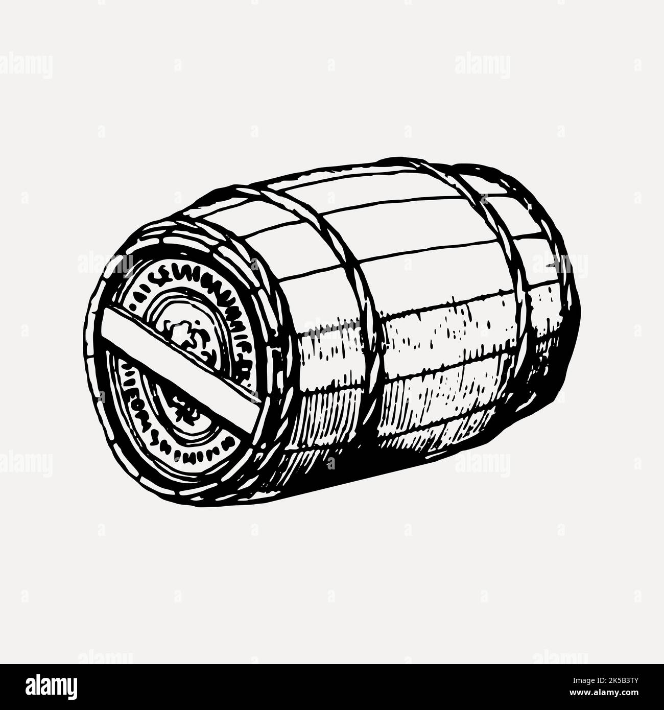 Barrel collage element, drawing illustration vector Stock Vector Image ...