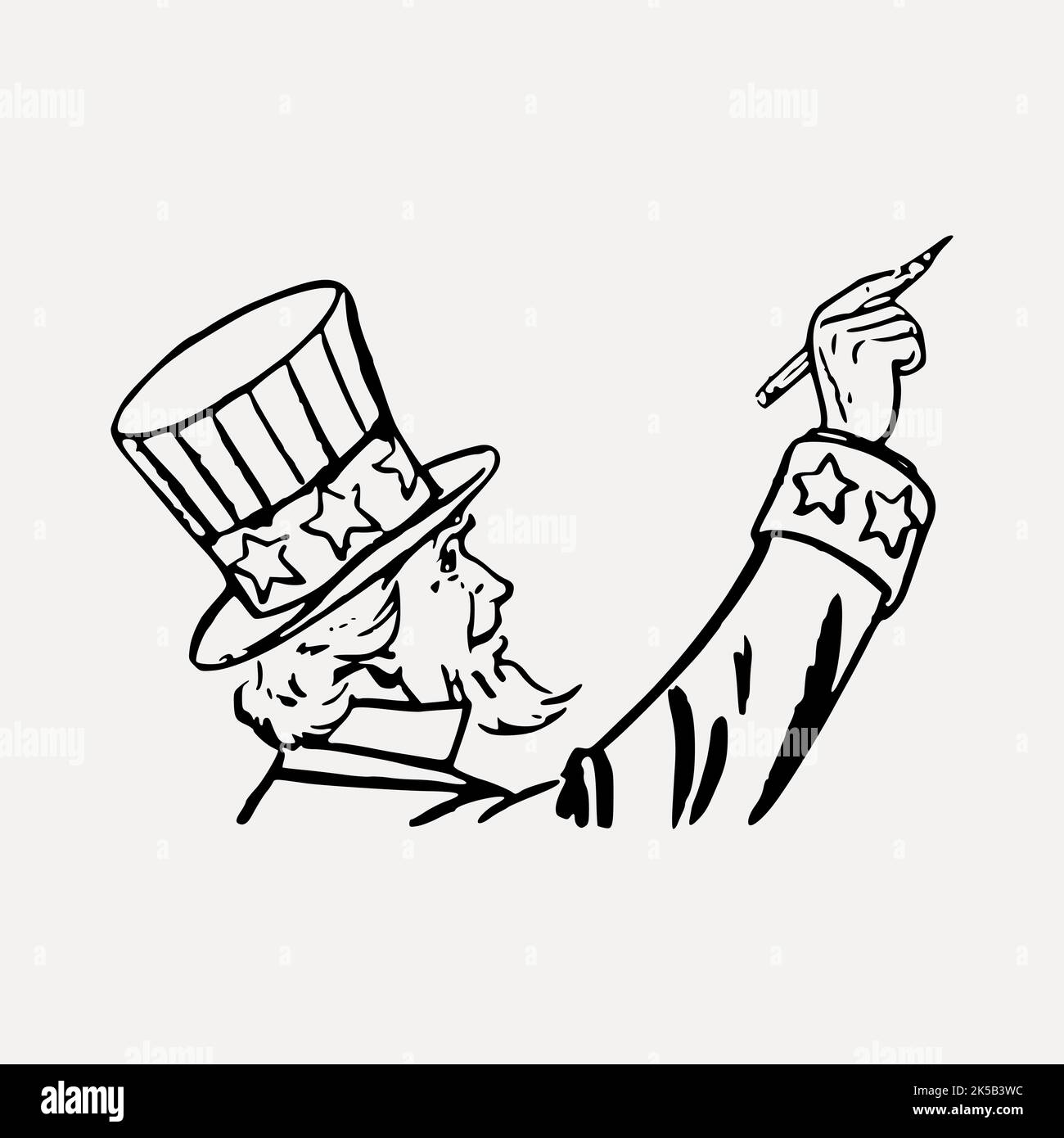 Uncle Sam collage element, drawing illustration vector Stock Vector ...