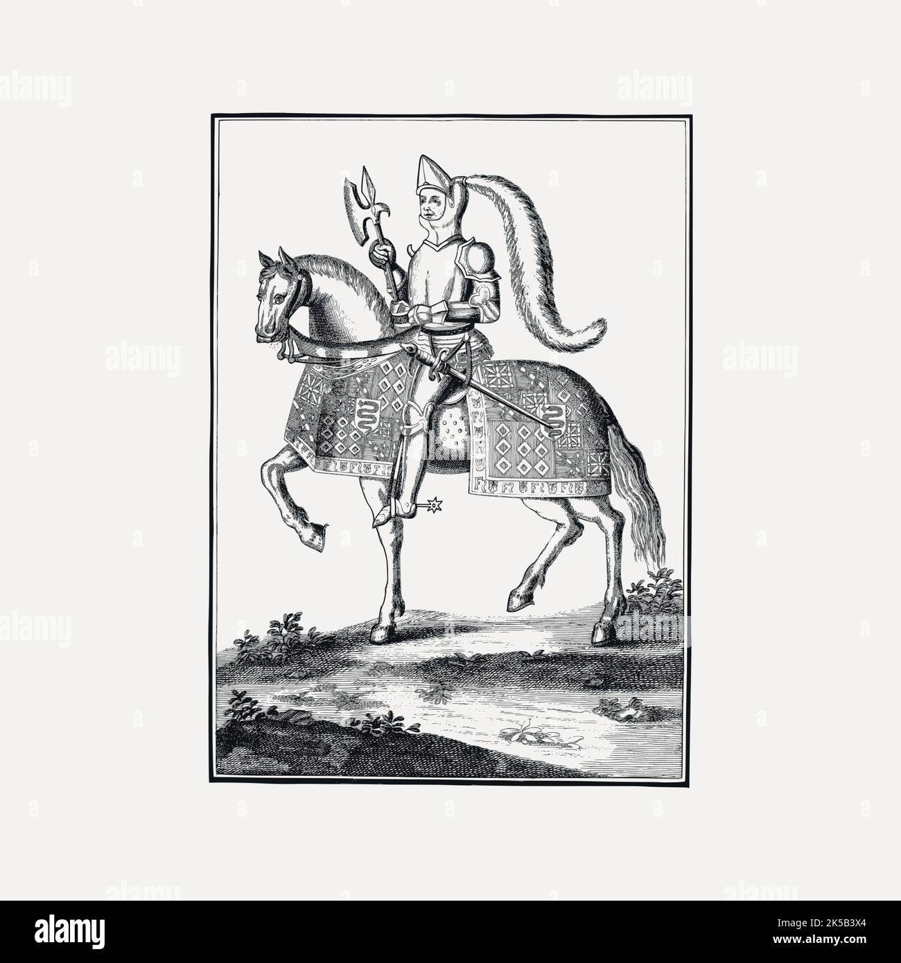 Knight collage element, drawing illustration vector Stock Vector Image ...