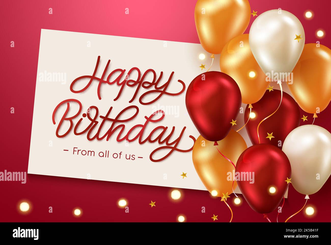 Birthday greeting vector template design. Happy birthday text in board empty space with red and ...