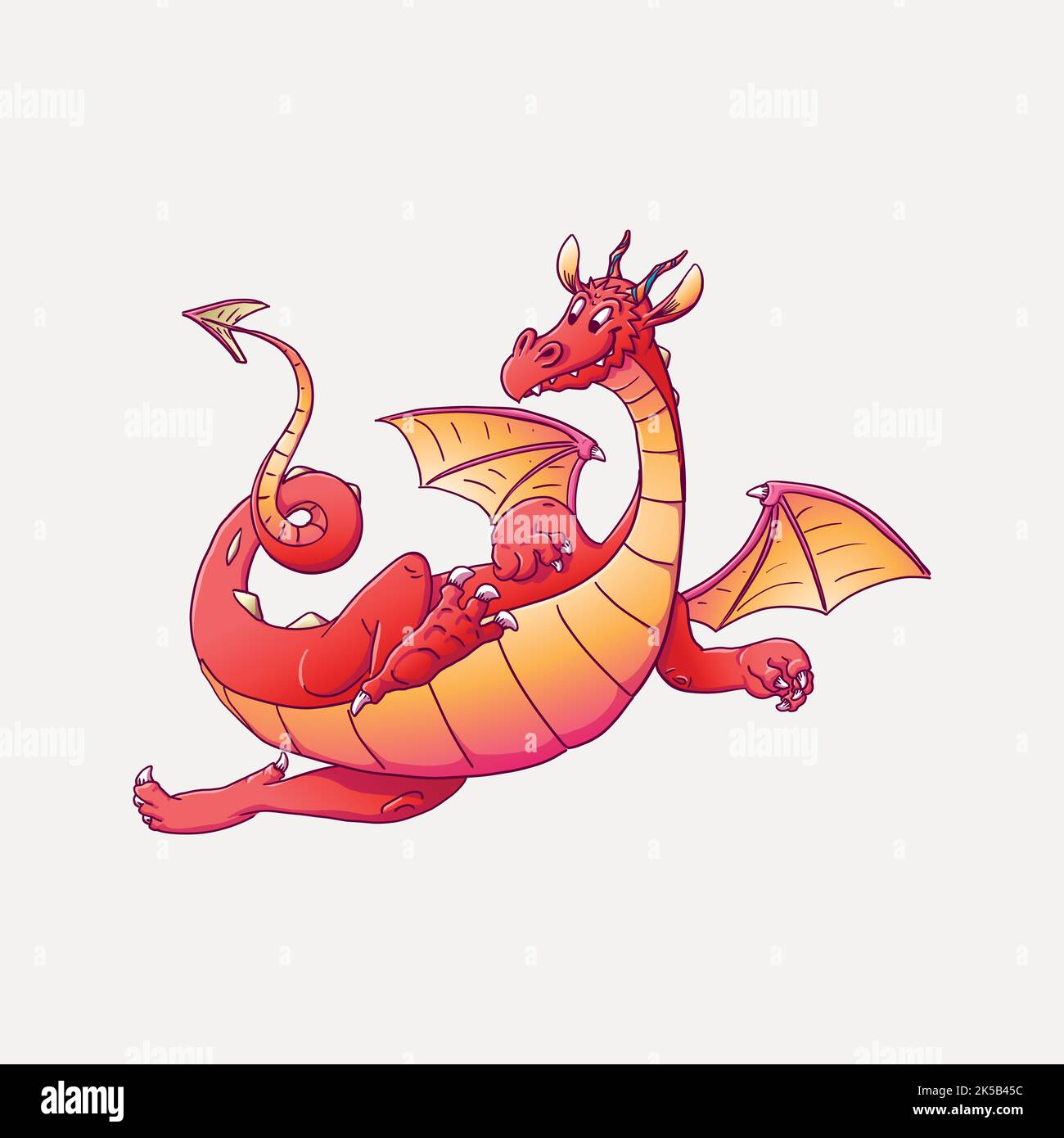 Red dragon clipart, animal illustration vector Stock Vector Image & Art ...