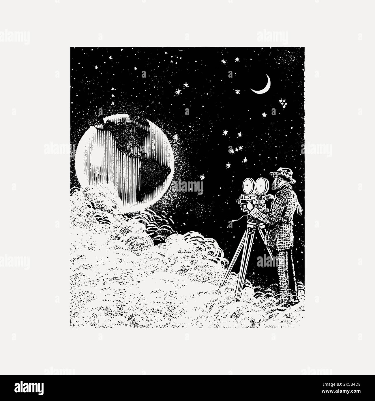 Man filming earth collage element hi-res stock photography and images ...