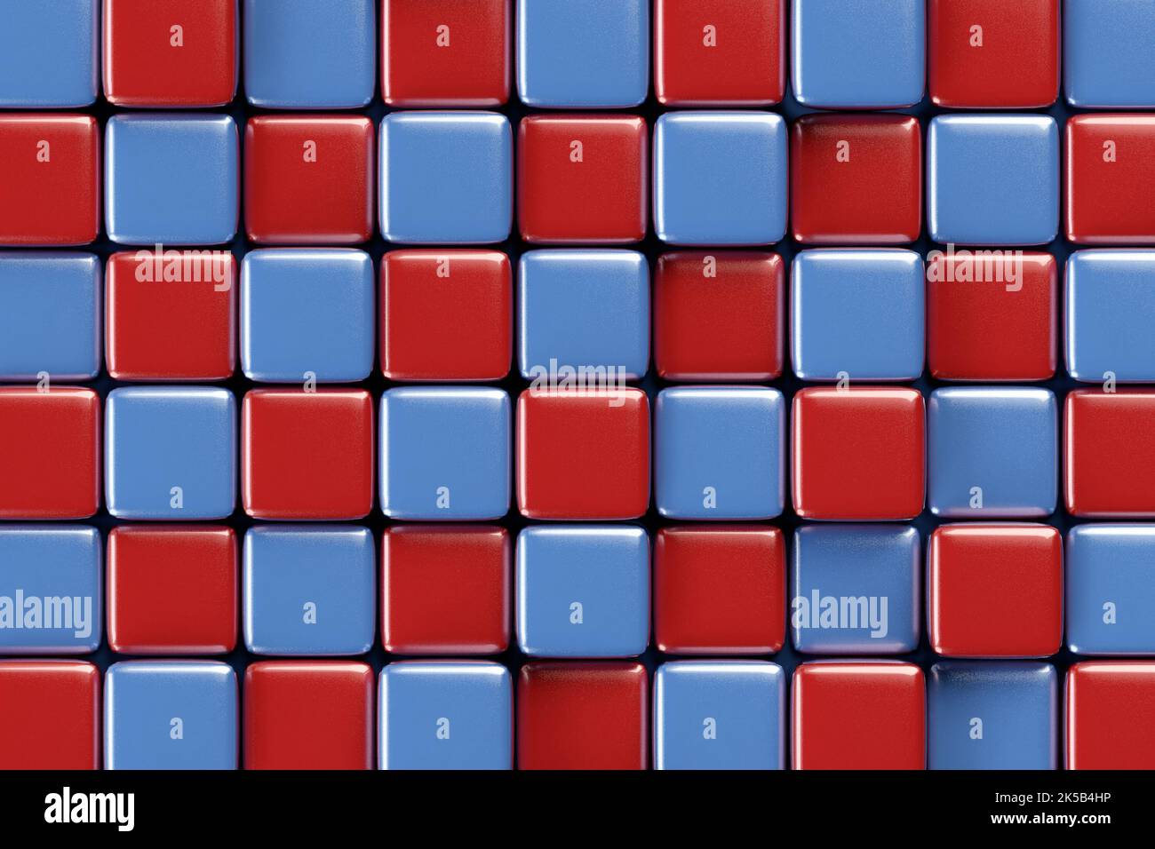 Abstract geometric background with brightly colored blue and red cubes ...